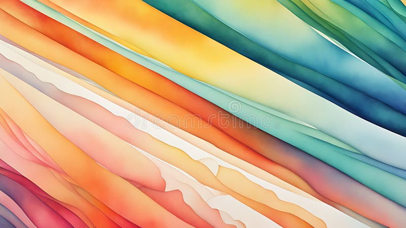 Abstract Horizontal Rainbow Background Painted with Watercolors. Hand ...