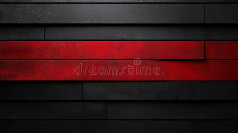 Abstract Horizontal Red Lines on a Black Background with Shadows ...
