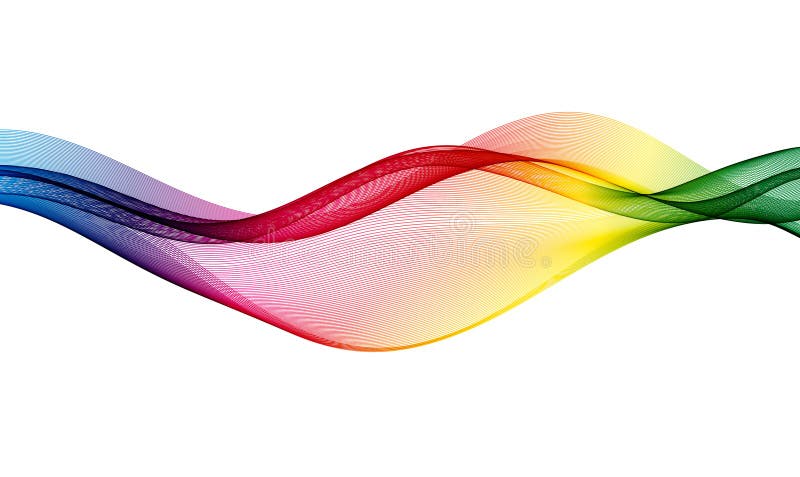 Rainbow Horizontal Wave Lines on White Background Stock Image - Image ...