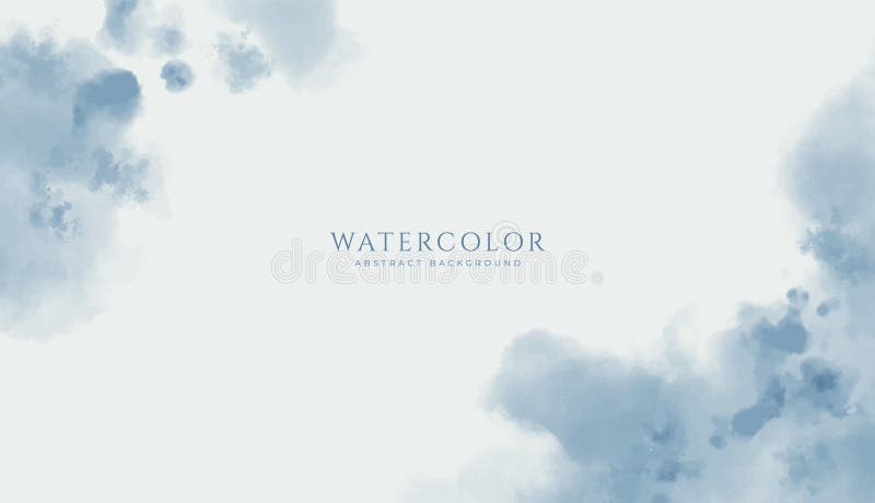 Abstract Horizontal Watercolor Background. Neutral Light Blue Colored ...