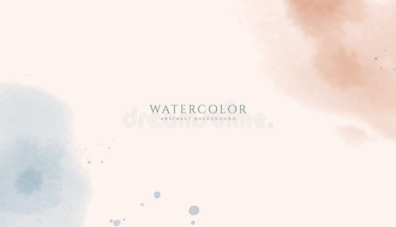 Abstract Horizontal Watercolor Background. Neutral Light Brown Blue ...