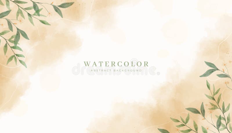 Abstract Horizontal Watercolor Background. Neutral Light Colored Empty ...