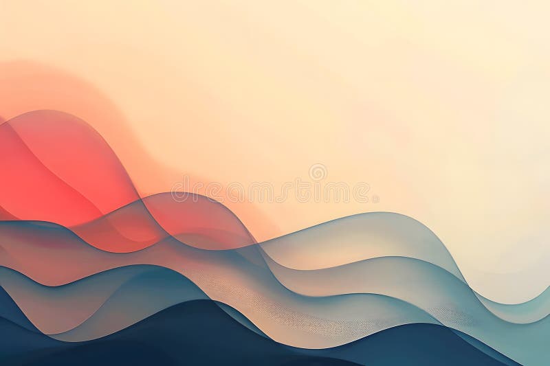 Abstract Horizontal Wavy Background in Soft Pastel Shades. Elegant and ...