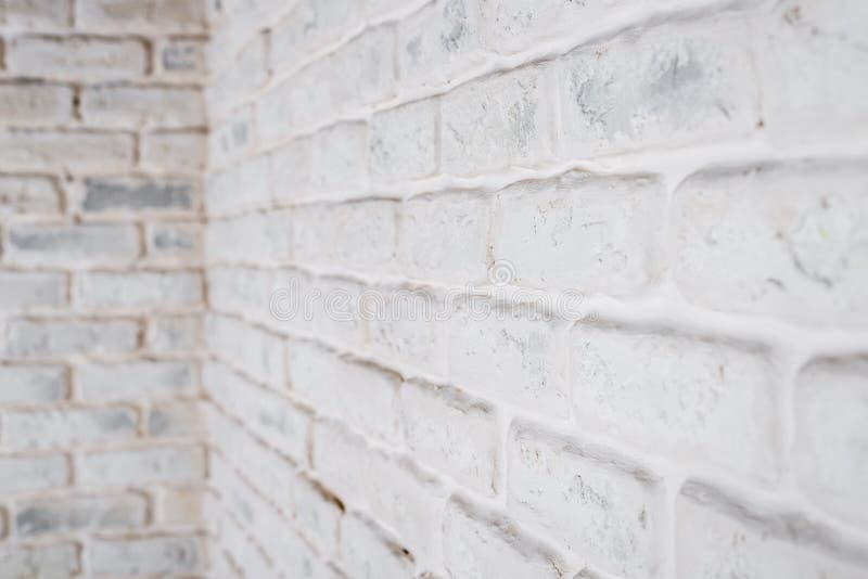 Abstract Horizontal White Background. the Corner of the Brick Wall ...