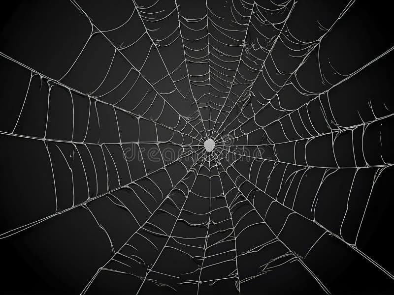 Abstract Horror Realistic Spider Web Background Texture. Hanging Cobweb ...