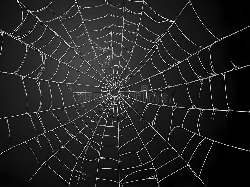 Abstract Horror Realistic Spider Web Background Texture. Hanging Cobweb ...