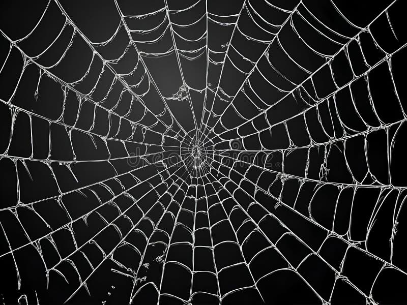 Abstract Horror Realistic Spider Web Background Texture. Hanging Cobweb ...