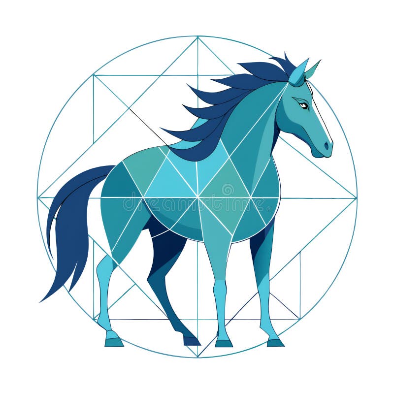 Abstract Horse with Geometric Shapes. Vector Illustration Stock ... Abstract Horse with Geometric Shapes. Vector Illustration Stock ...