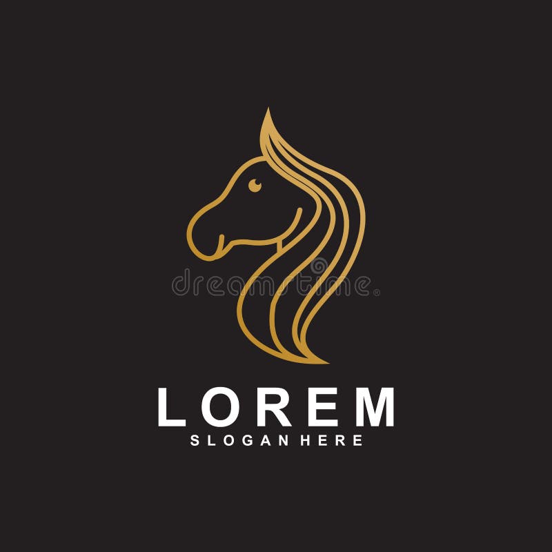 Abstract Horse Logo Vector Design Template Stock Vector - Illustration ...