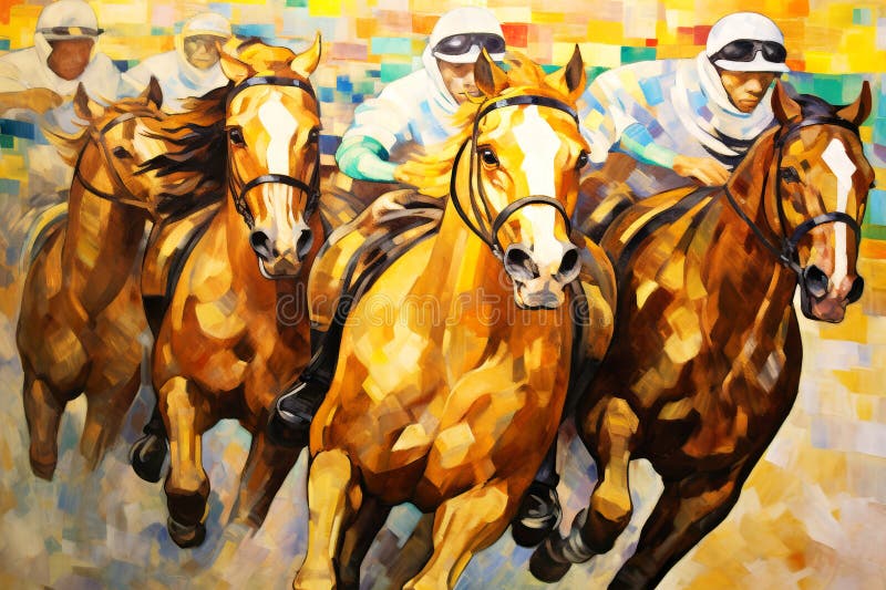 Abstract Horse Race, AI Generated Stock Illustration - Illustration of ...