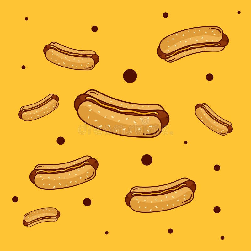Abstract Hot Dog Vector Background with Dot Stock Illustration ...