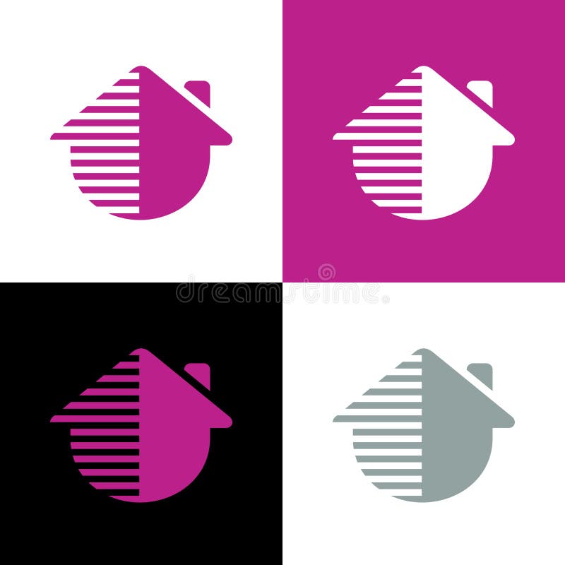 Abstract House Icon Design, Digital Home Logo Template - Vector Stock ...