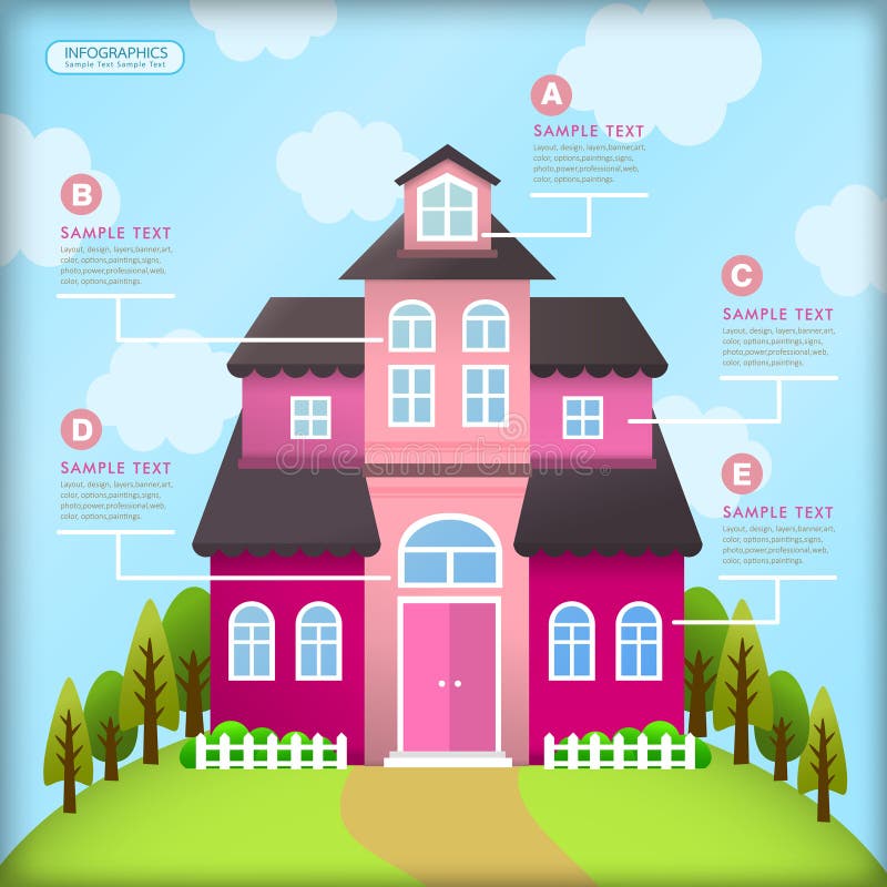 Abstract House Infographics Design Stock Vector - Illustration of ...