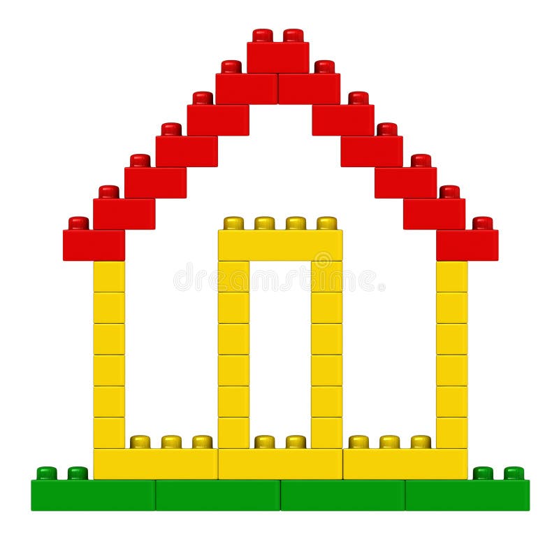 Abstract House from Plastic Building Blocks Stock Illustration ...