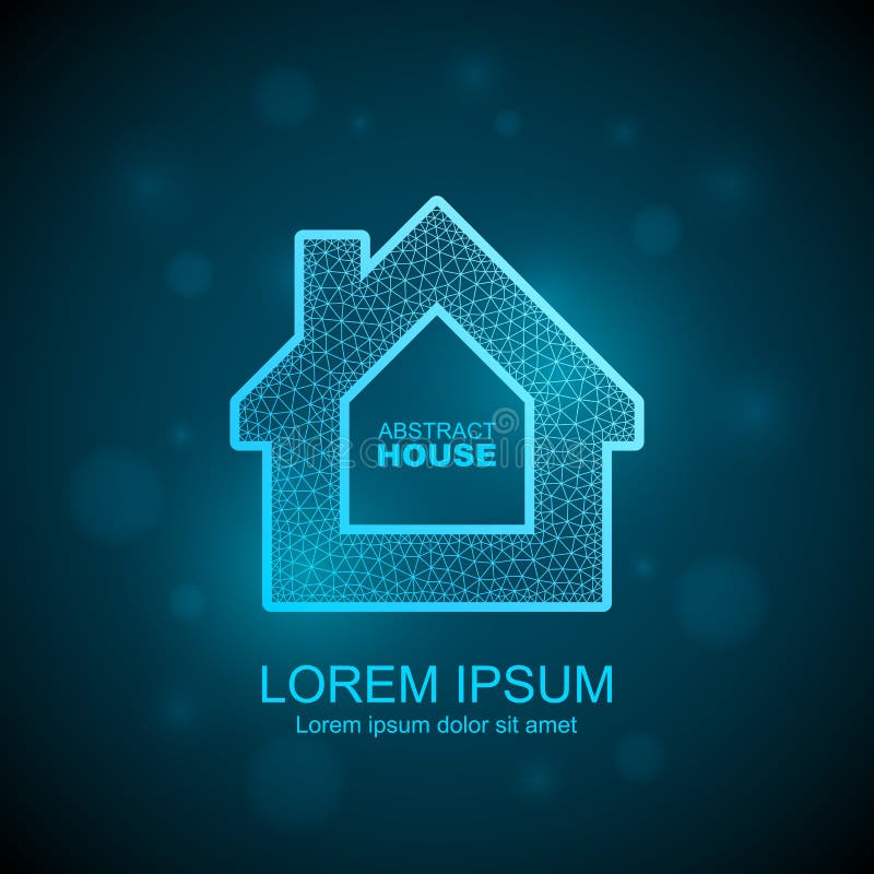 Abstract House Wireframe Icon. Smart Home Automation Concept Stock ...