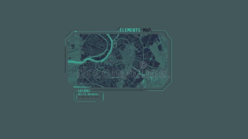 Looped Animation of a City Map HUD Element. Stock Footage - Video of ...