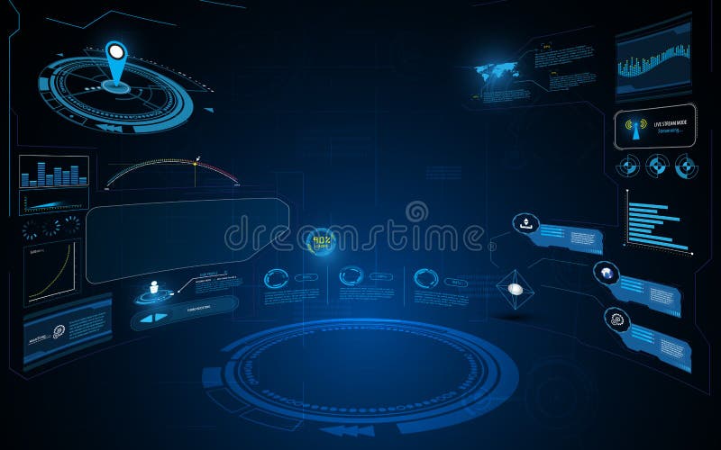 Abstract HUD Interface UI Future Virtual Artificial Intelligence ...