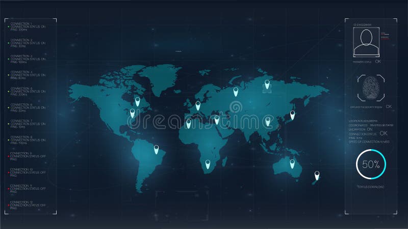 Modern Template with Hud. Vector Game Ui. Hud Technology Innovation ...