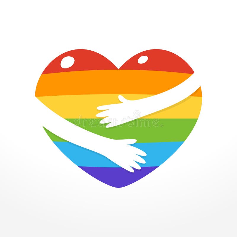 An Abstract Hug on the Pride Heart. Isolated Vector Illustration Stock ...