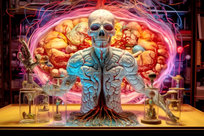 Abstract Human Anatomy in a Laboratory Stock Illustration ...