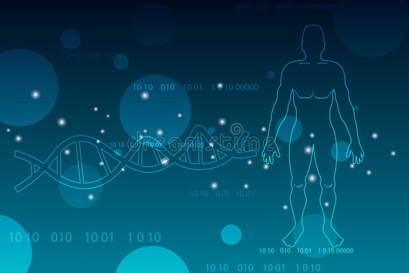 Dna Structure with Human Body, Medical Science and Health Care Concept ...