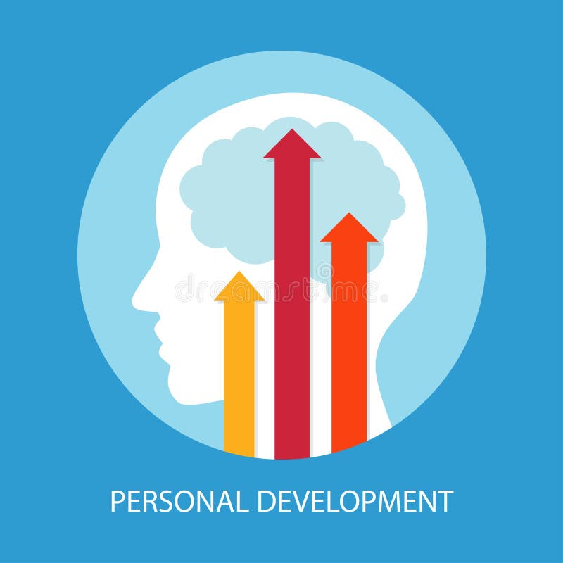 Abstract Human Brain and Arrow with Personal Development Concept. Stock ...