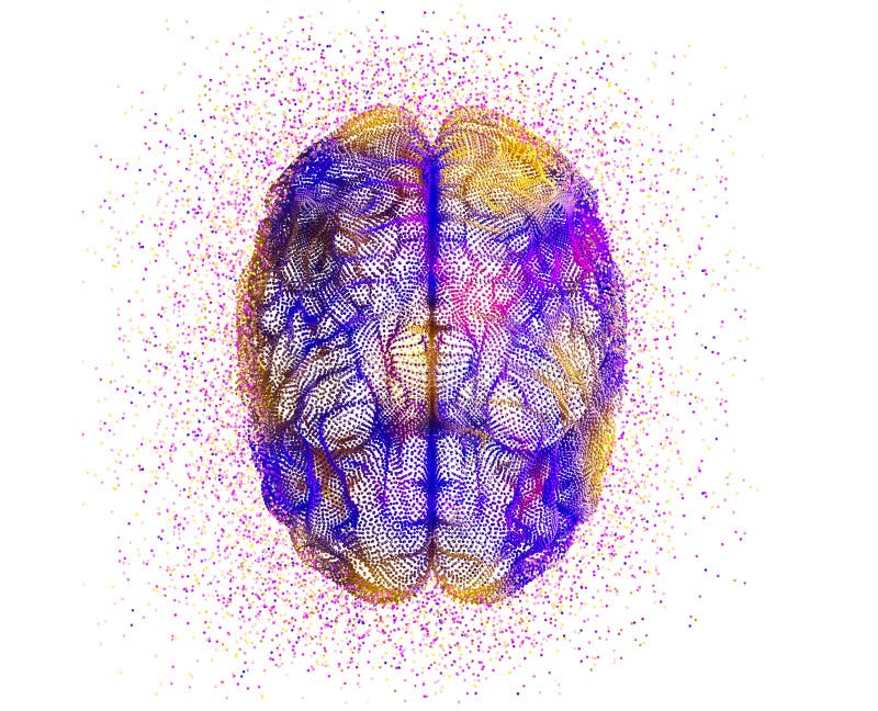 Abstract Human Brain Colorful Dots Stock Illustration - Illustration of ...
