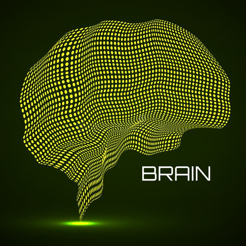 Abstract Human Brain of Colorful Dotted Stock Illustration ...