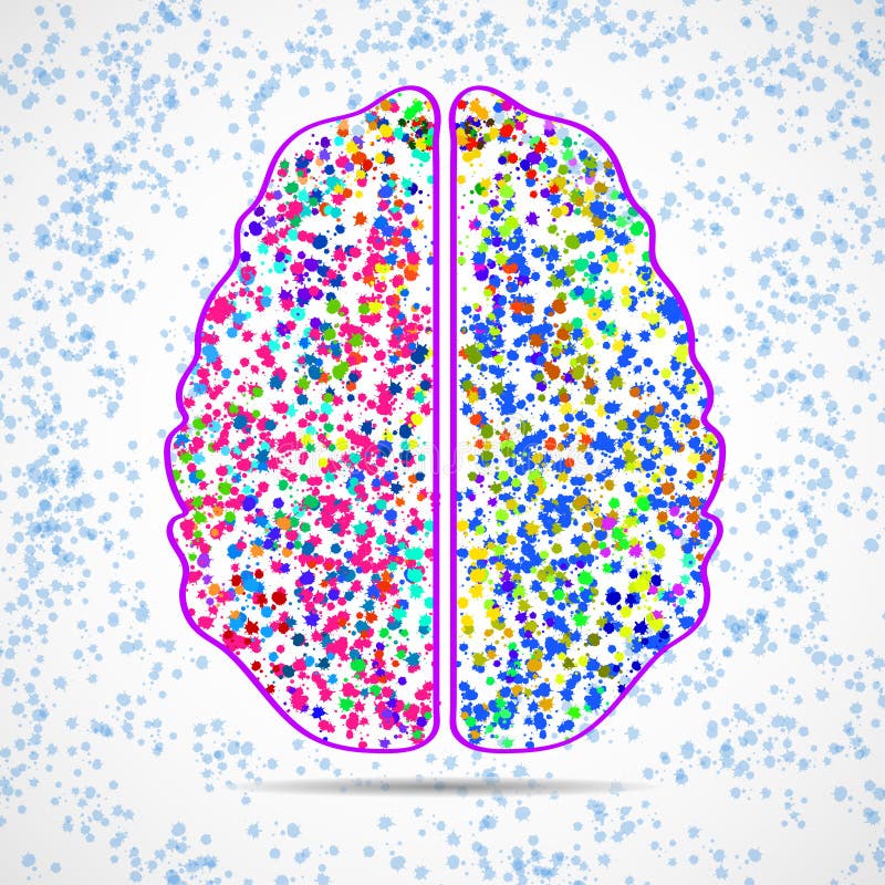 Abstract Human Brain Of Dots And Lines, Polygonal Structure Stock ...