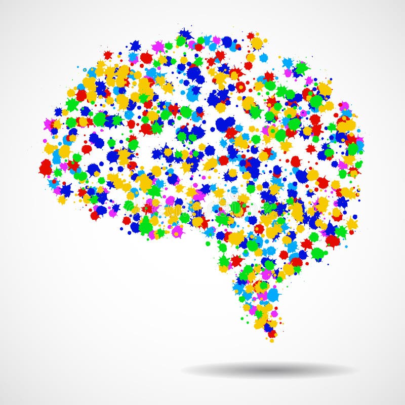 Abstract Human Brain of Colorful Lines Stock Illustration ...