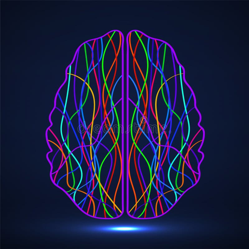 Abstract Human Brain Of Colorful Stripes And Lines Stock Illustration ...