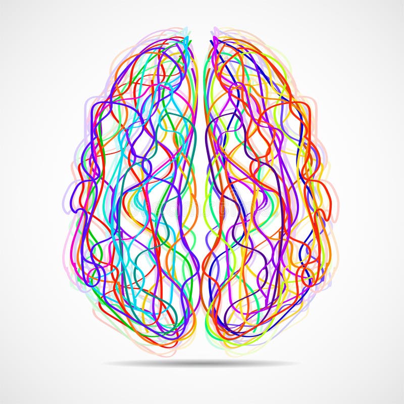 Abstract Human Brain of Colorful Striples and Lines Stock Vector ...
