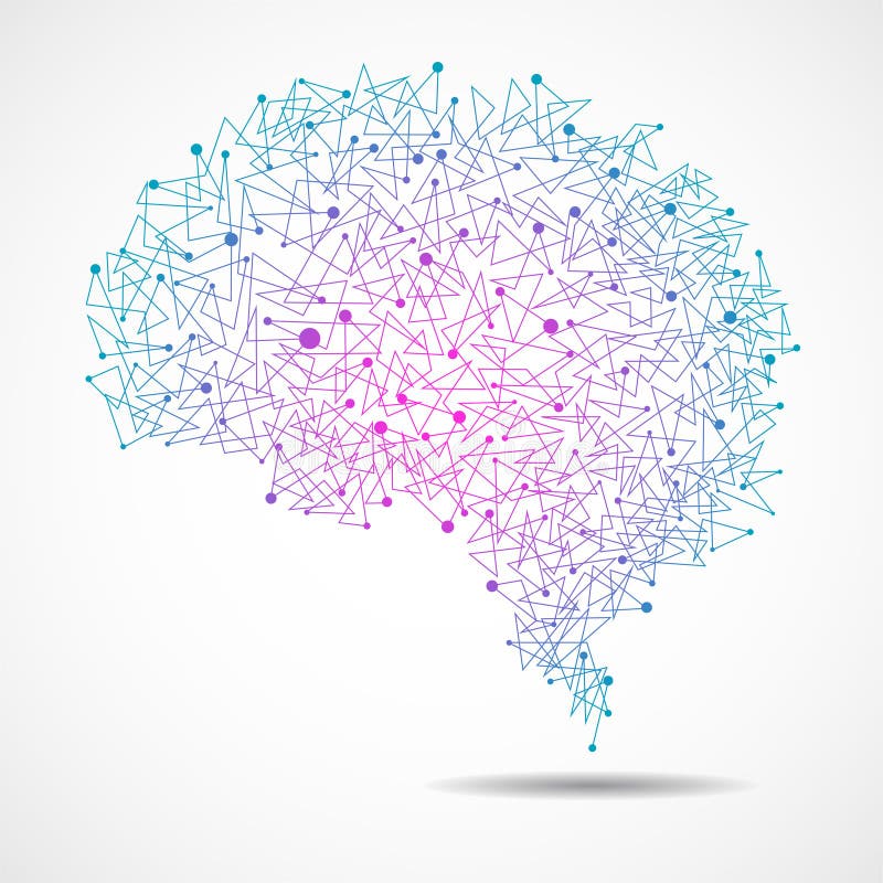 Abstract Human Brain of Dots and Lines Stock Vector - Illustration of ...