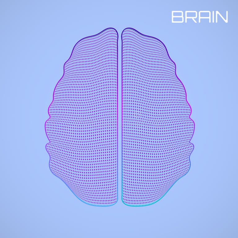 Abstract Human Brain of Dotted Stock Vector - Illustration of creative ...