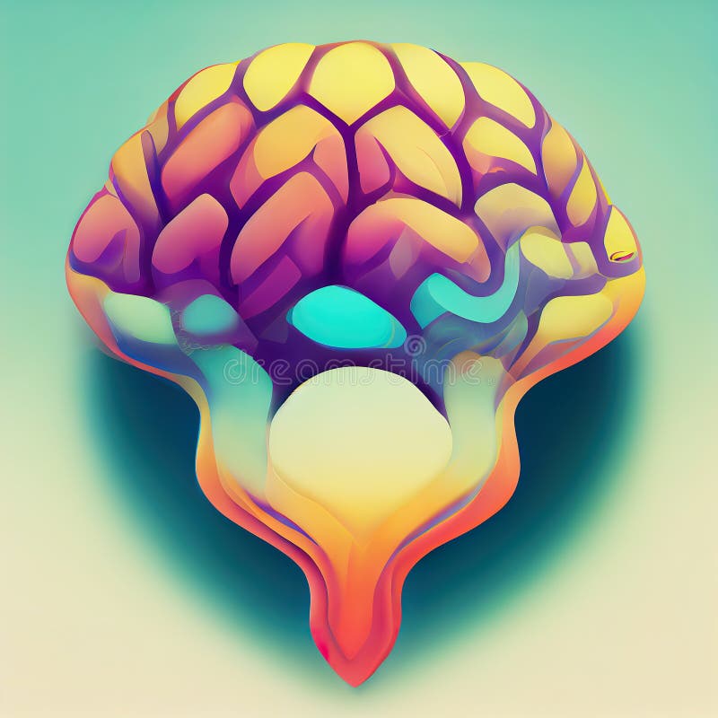 Abstract Human Brain Flat Illustration. Scientific Neuroscience ...