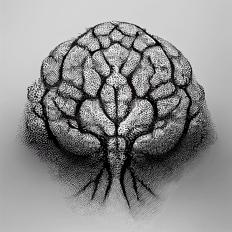Abstract Human Brain Flat Illustration. Scientific Neuroscience ...