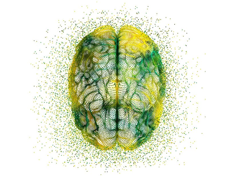 Brain Green Icons on a White Background Stock Vector - Illustration of ...