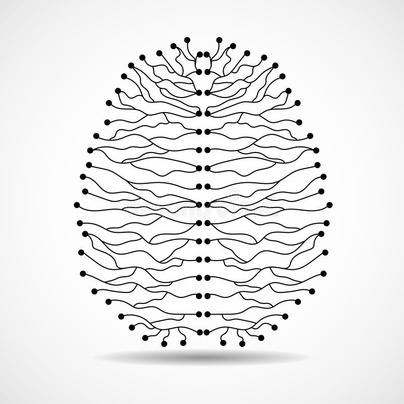 Abstract Human Brain of Lines and Dots Stock Vector - Illustration of ...
