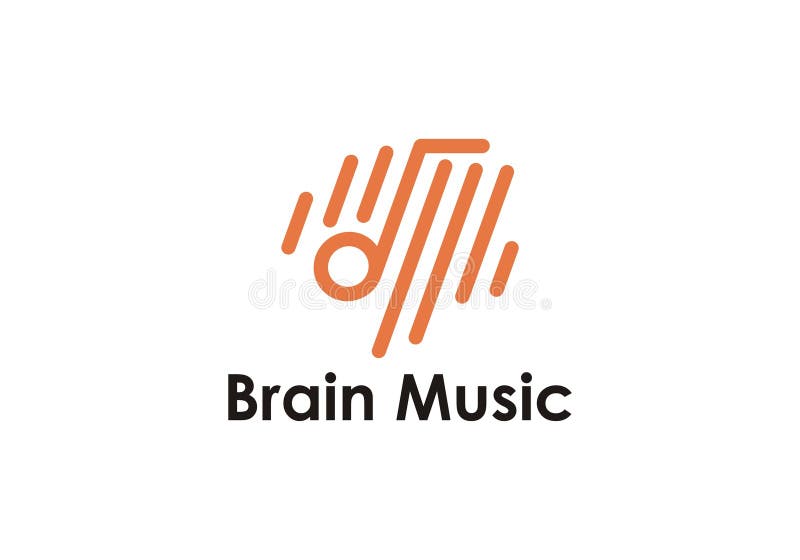 Abstract Human Brain with Music Combination Logo Design Stock ...