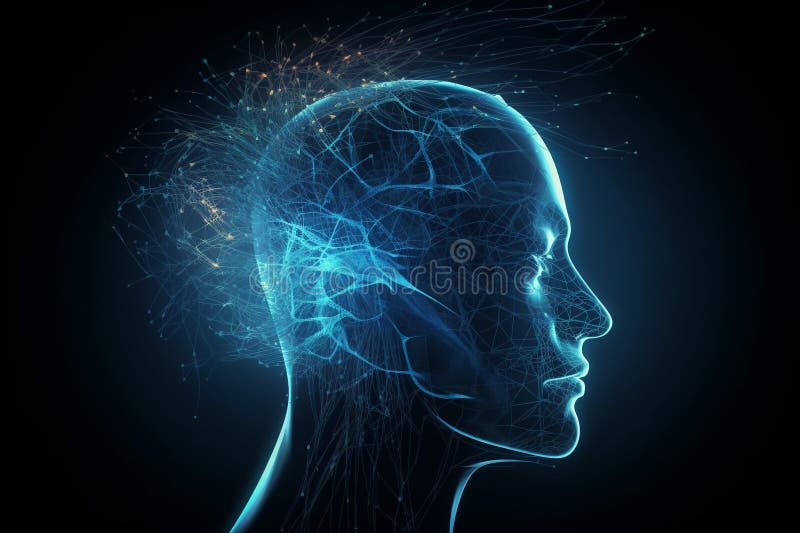 Abstract Human Brain Neural Network Visualization Generative Ai Stock