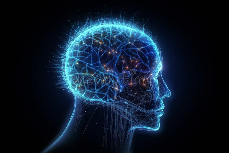 Abstract Human Brain Neural Network Visualization. Generative AI Stock ... Abstract Human Brain Neural Network Visualization. Generative AI Stock ...