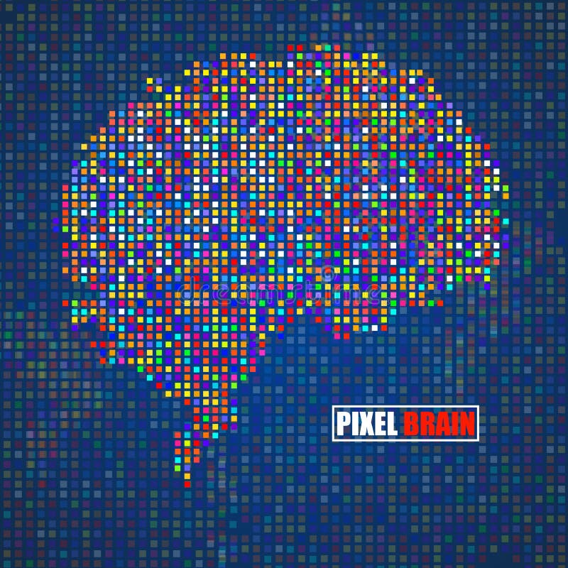 Abstract Human Brain of Pixels Stock Vector - Illustration of creative ...