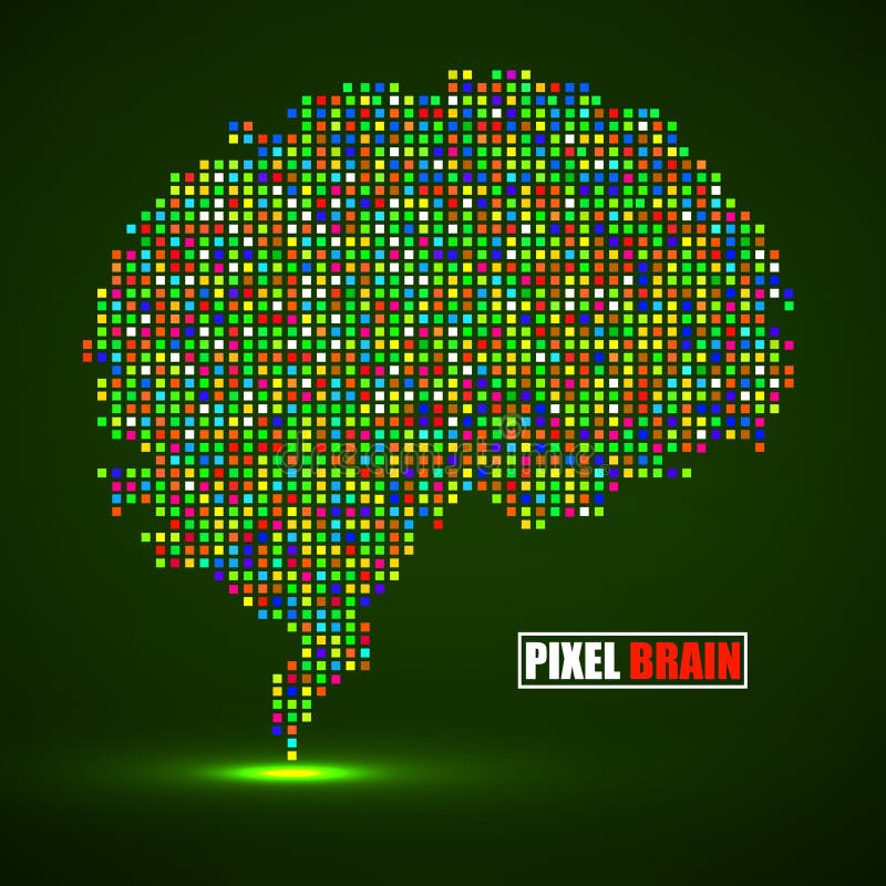 Abstract Human Brain of Pixels Stock Vector - Illustration of graphic ...