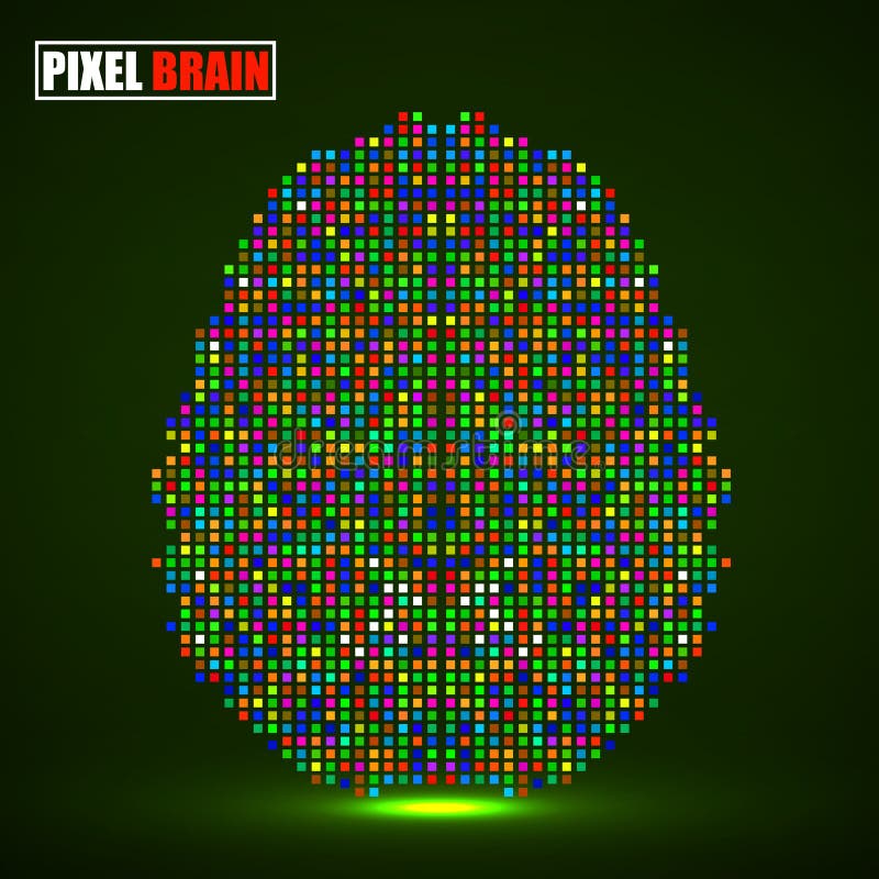 Abstract Human Brain of Pixels Stock Vector - Illustration of ...