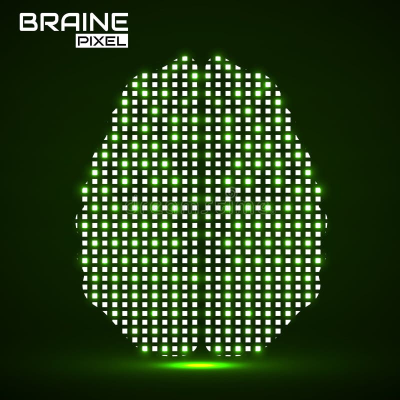 Abstract Human Brain of Pixels Stock Vector - Illustration of knowledge ...