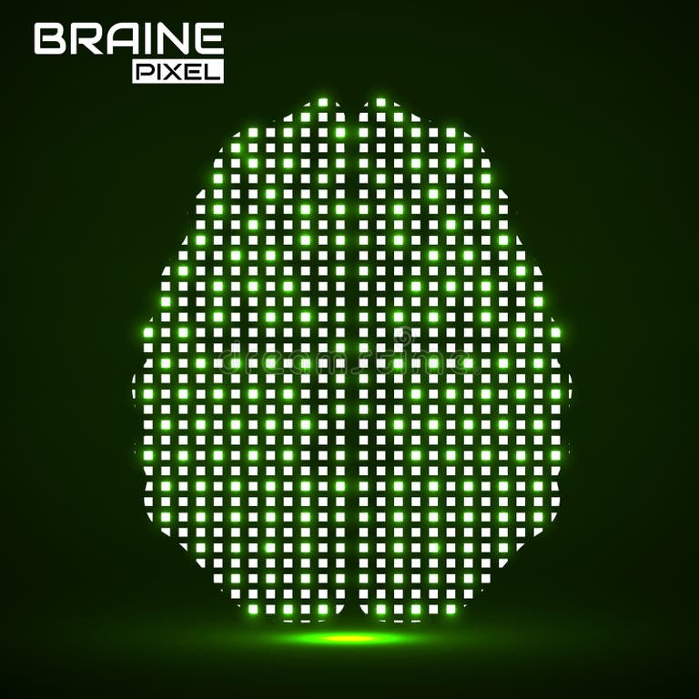 Abstract Human Brain of Pixels Stock Vector - Illustration of knowledge ...