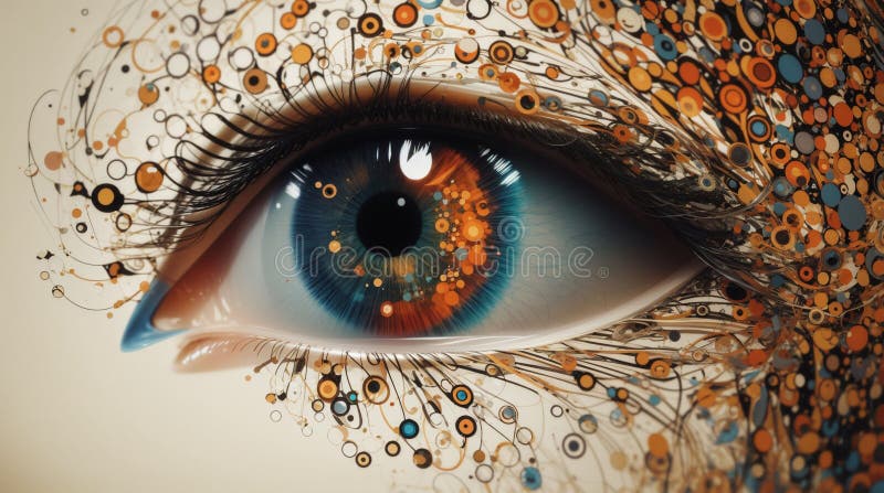 Abstract Human - Digital - Eye Made from Circles Stock Illustration ...