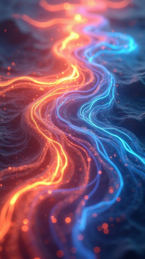 Abstract Human Emotions Visualized As Colorful Energy Waves Stock ...