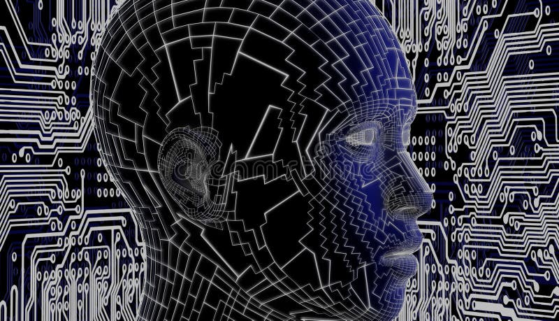 Abstract Human Face. Artificial Intelligence. Stock Illustration ...