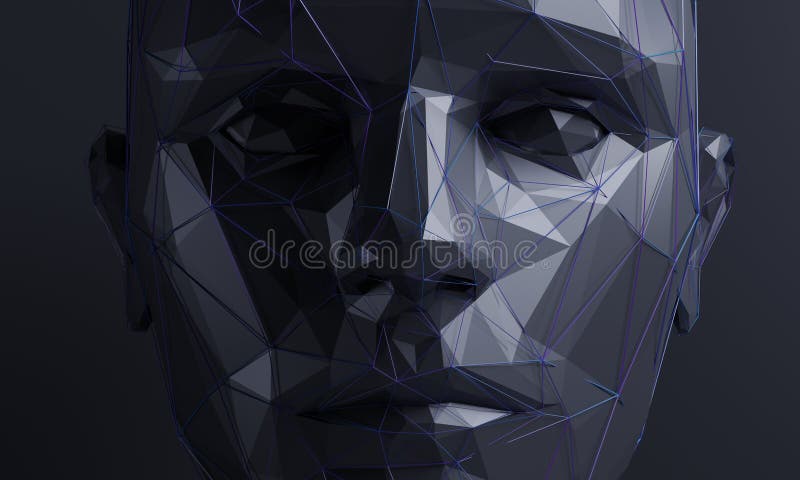 Abstract Human Face stock illustration. Illustration of render - 201992112